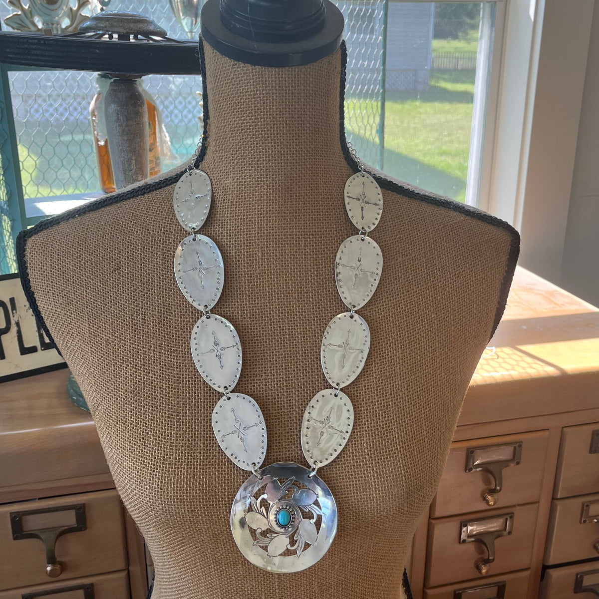 Spoon Concho Necklace - ARROWS - #5696 – Laughing Frog Studio