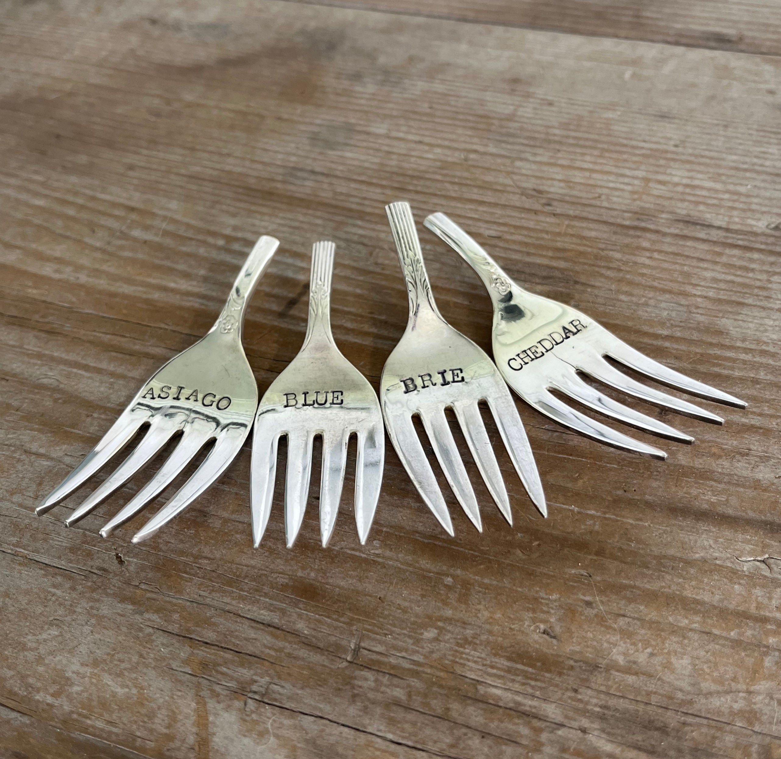 Upcycled Silverware Cheese Markers Set of 4 - Vintage Fork Labels ...