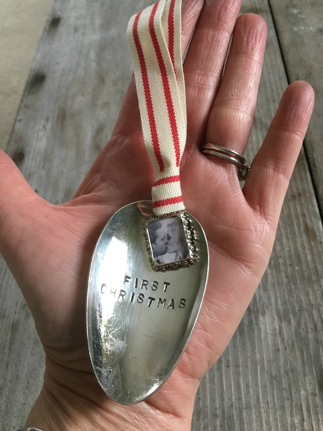 First Christmas Spoon Ornament with Photo Frame | Keepsake – Laughing ...