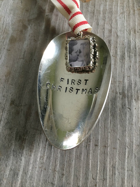 First Christmas Spoon Ornament with Photo Frame | Keepsake – Laughing ...