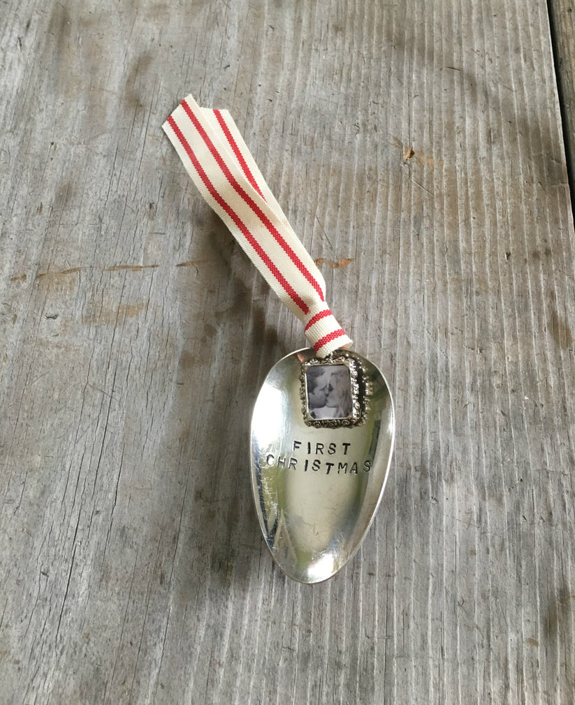 First Christmas Spoon Ornament with Photo Frame | Keepsake – Laughing ...